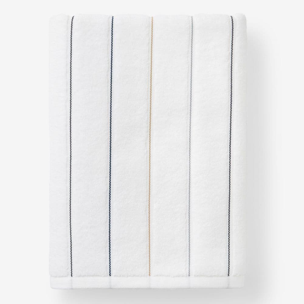 The Company Store Company Cotton Gray Multi Stripe Bath Sheet 59127D ...