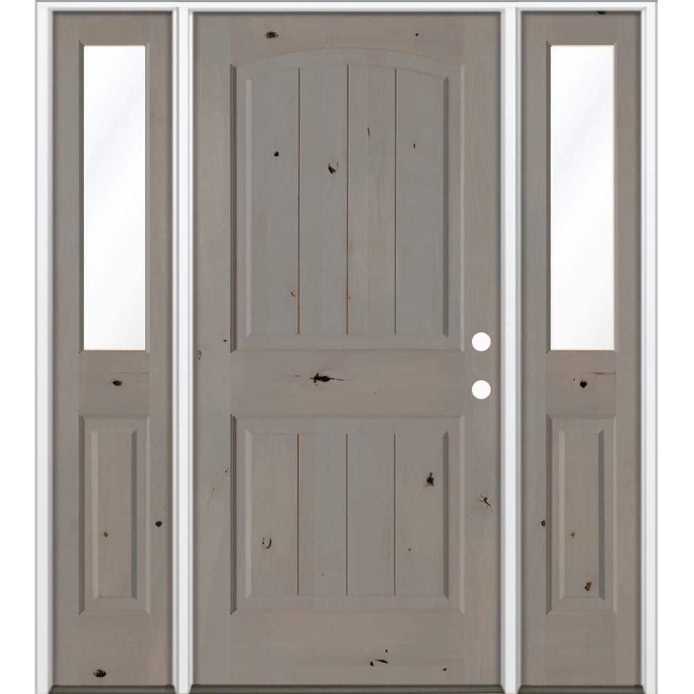 Krosswood Doors 58 in. x 80 in. Knotty Alder Arch Left-Hand/Inswing ...