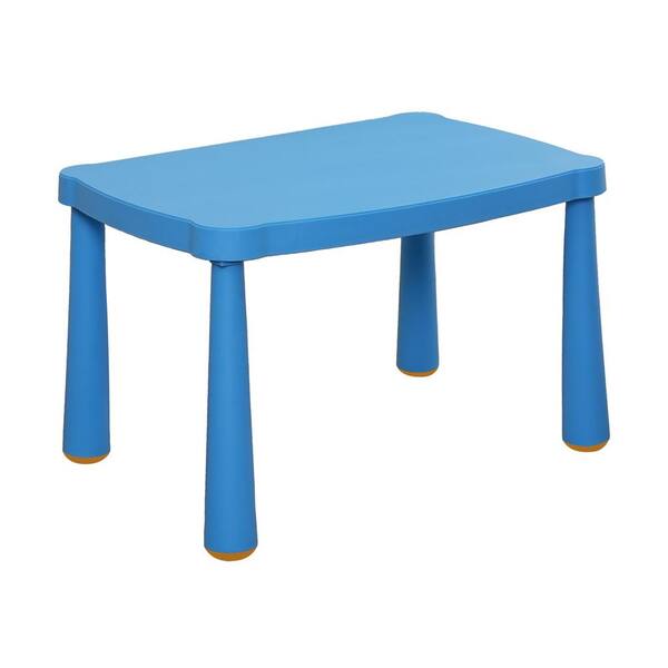 Clihome Light Weight Eco PP Material Kids Activity Table Blue Rectangular Table for 1 Seat CL DOMI3381 The Home Depot