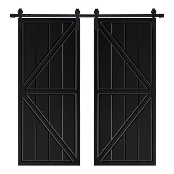 AIOPOP HOME Modern KFRAME Designed 60 in. x 80 in. MDF Panel Black ...