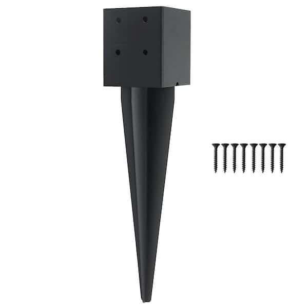 Afoxsos Black Powder Coated Carbon Steel 4x4 Fence Post Anchor Ground ...