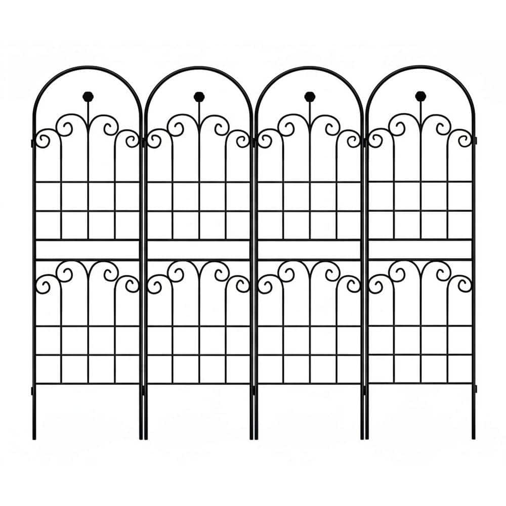 71 in. 4 Pack Rustic Iron Arch Decoration Garden Trellis PUVYS7SF - The ...