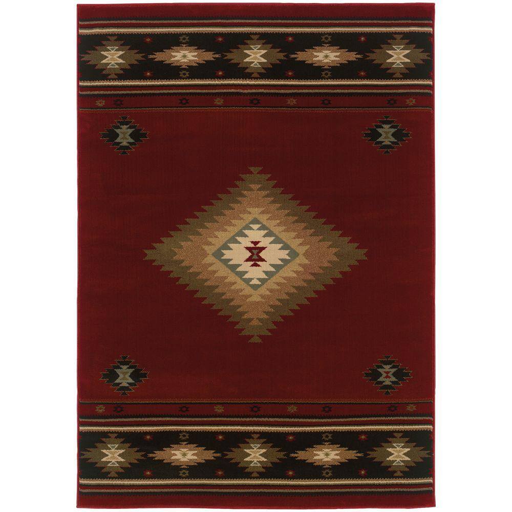 Home Decorators Collection Catskill Red 5 ft. x 8 ft. Area Rug ...