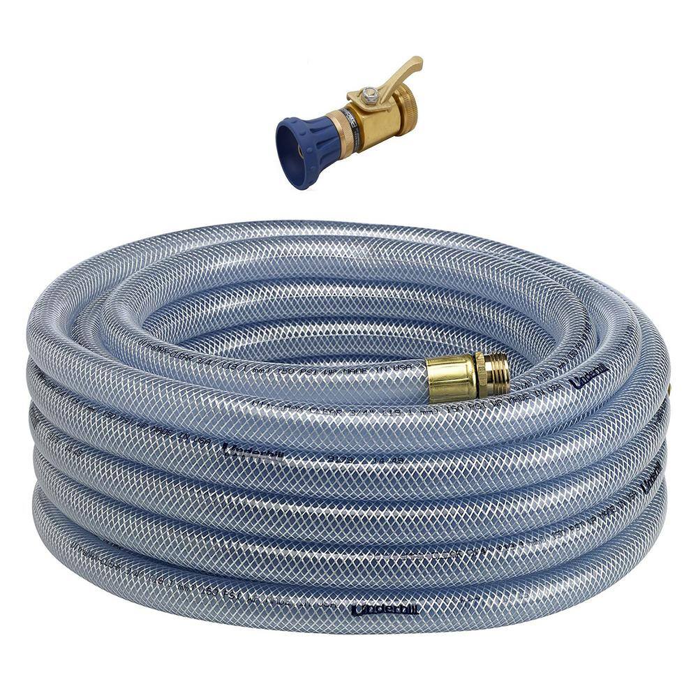 Underhill 0.75 in. Dia x 75 ft. Clear Garden Hose with Precision ...
