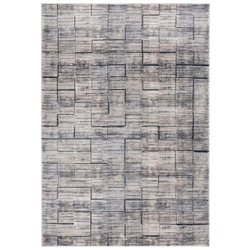 SAFAVIEH Whisper 4 ft. x 6 ft. Gray/Light Beige Distressed Abstract ...