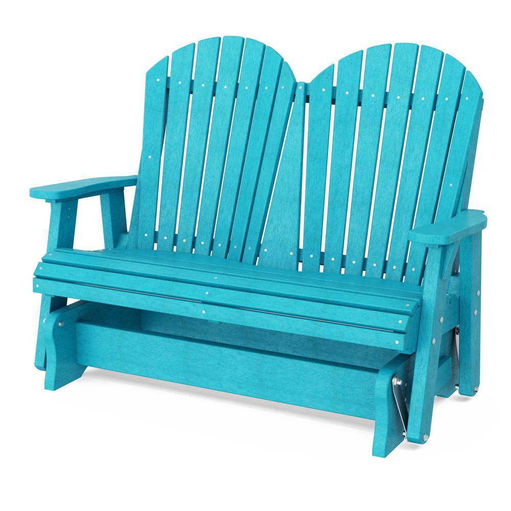 Wildridge Heritage 2-Person Aruba Blue Plastic Outdoor Double Glider ...