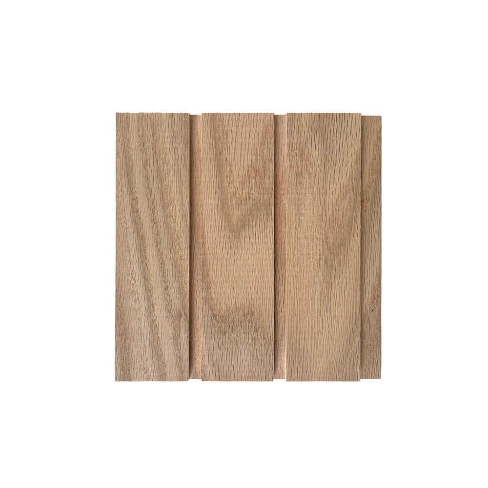 Sample - Fluted Solid Oak 3/8 in. x 5.5 in. x 5.5 in. Unfinished Thin ...