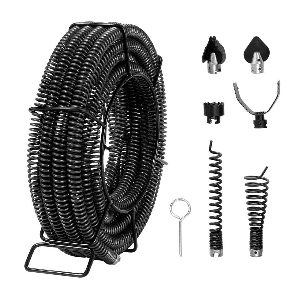 VEVOR Drain Cleaning Cable 45 ft. x 7/8 in. Hollow Core Sewer Drain ...