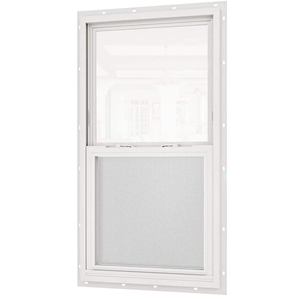 ARK DESIGN 32 in. x 60 in. 62-Series Double Glazed Single Hung Vinyl Window with Tempered Glass ...