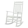 KOZYARD Porch Rocker Solid White Wood Outdoor Rocking Chair KZWRC68WHI ...