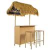 ITOPFOX Hawaiian-Theme Wicker Outdoor Bar Height Patio Set with PE ...
