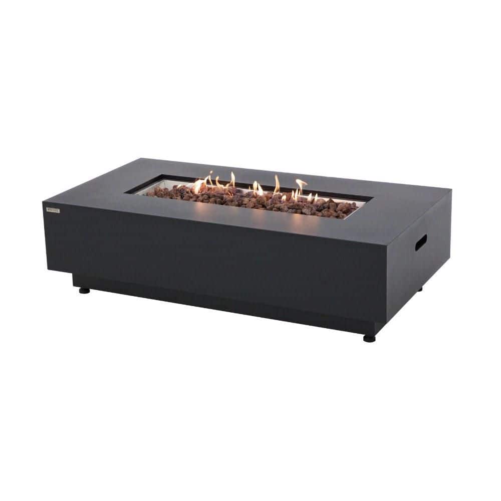 Sol Living Westwood Outdoor Fire Pit 50 in. x 26 in. Rectangular Metal ...