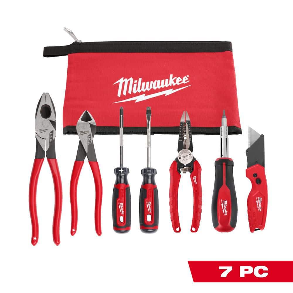 Milwaukee 7pc. Electrician's Hand Tool Set 48-22-0145 - The Home Depot