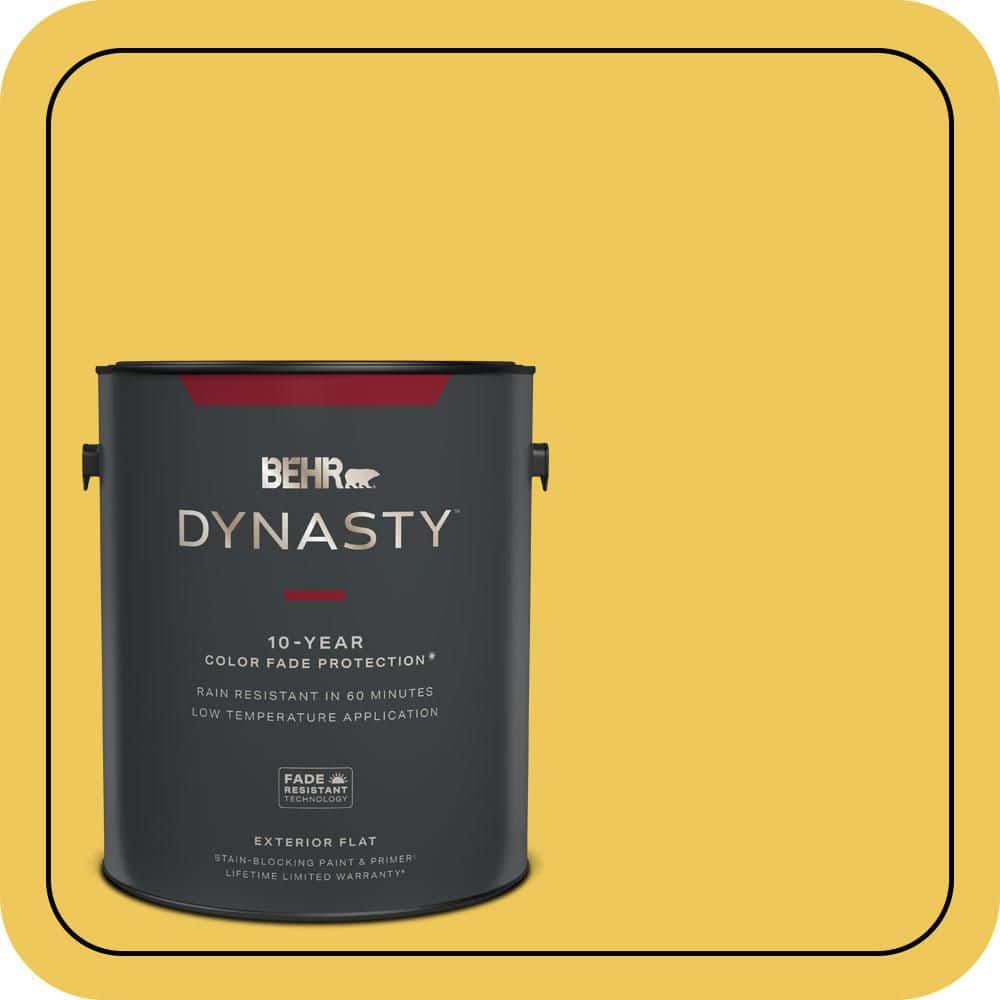 BEHR DYNASTY 1 gal. #390B-6 Citrus Zest Flat Exterior Stain-Blocking ...