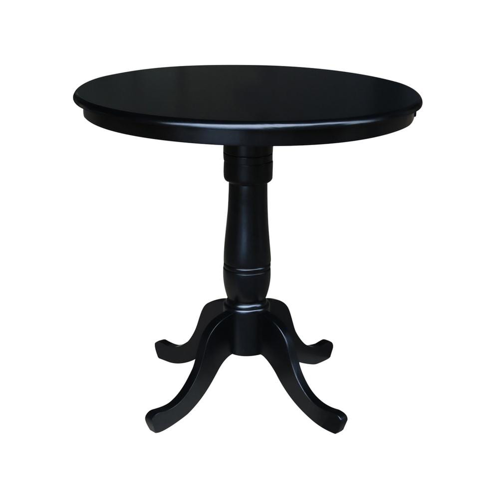 International Concepts Black Solid Wood Counter Height Table K46-36RT ...