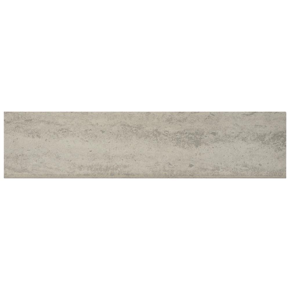 Marazzi Stonehollow Mist 3 in. x 12 in. Glazed Porcelain Bullnose Trim ...