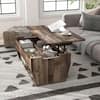 Furniture of America Anthem 41 in. Reclaimed Barnwood Rectangle Particle Board Coffee Table with ...
