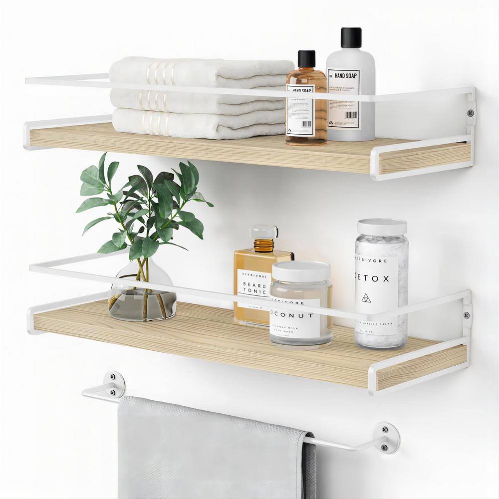 6 in. W x 16 in. D x 3 in. Solid Wood Floating Decorative Wall Shelf ...