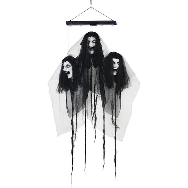 Haunted Hill Farm 35 in. Animatronic Floating Demon Bride Heads with ...