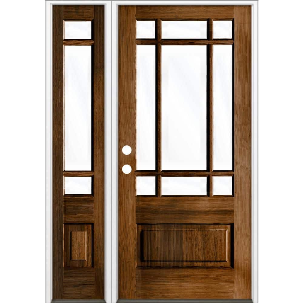Krosswood Doors 36 in. x 80 in. 3/4 Prairie-Lite Clear Glass Provincial ...