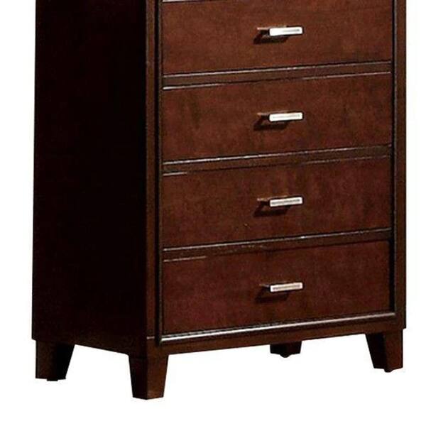Benjara Brown Cherry Wooden Utility Chest With Tapered Legs Bm137894 The