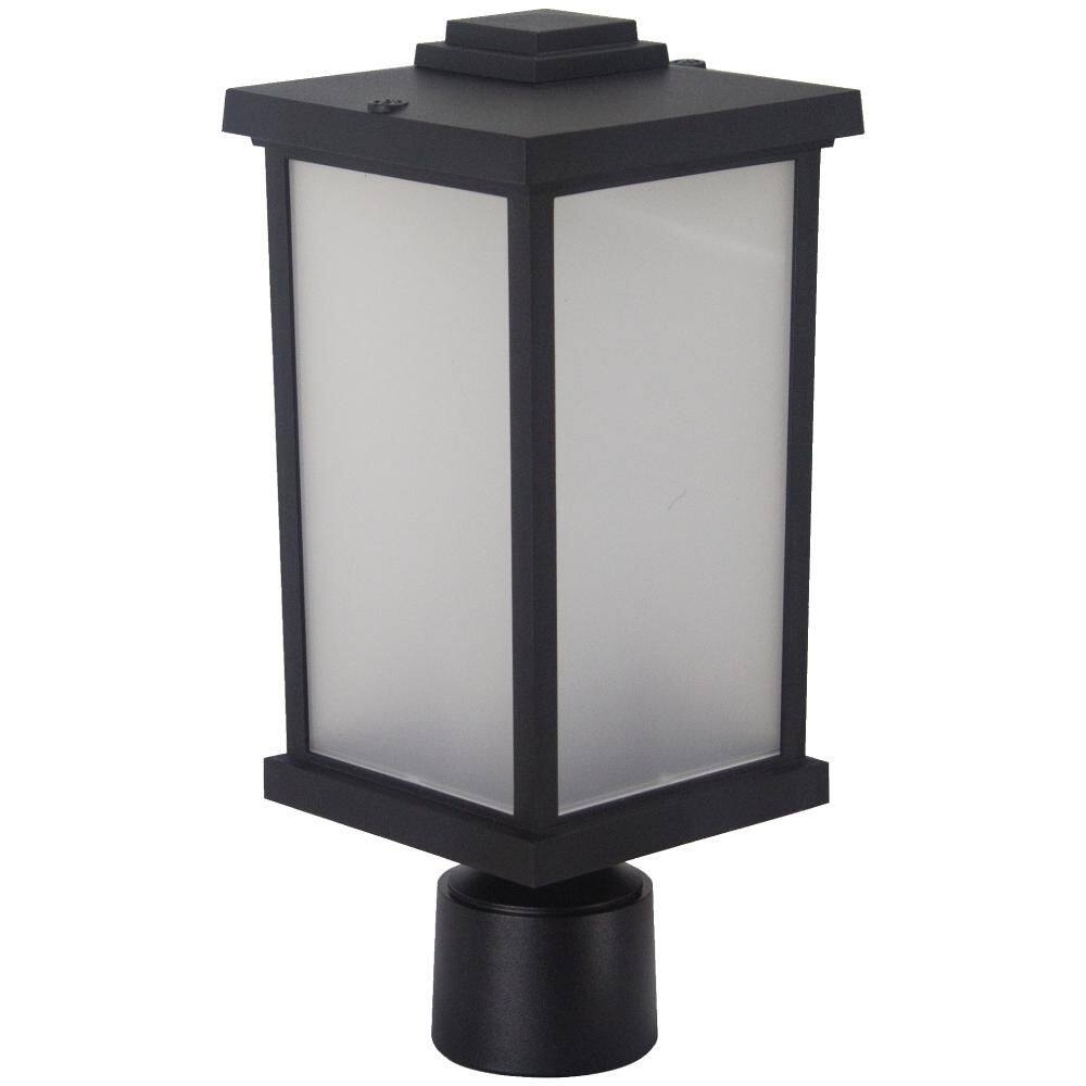 SOLUS Artisan Square 1-Light Black Hardwired Outdoor Weather Resistant ...