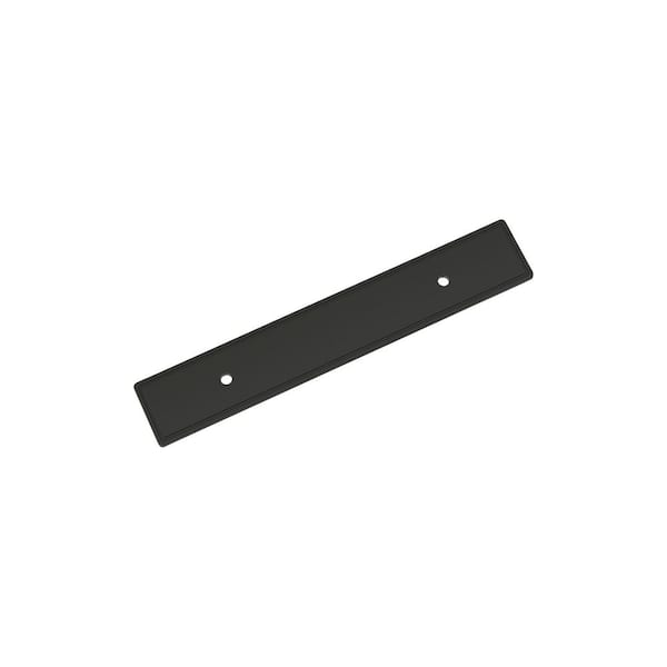Amerock Thoreau 3-3/4 in. Center-to-Center Rectangle Matte Black Pull Cabinet Backplate ...