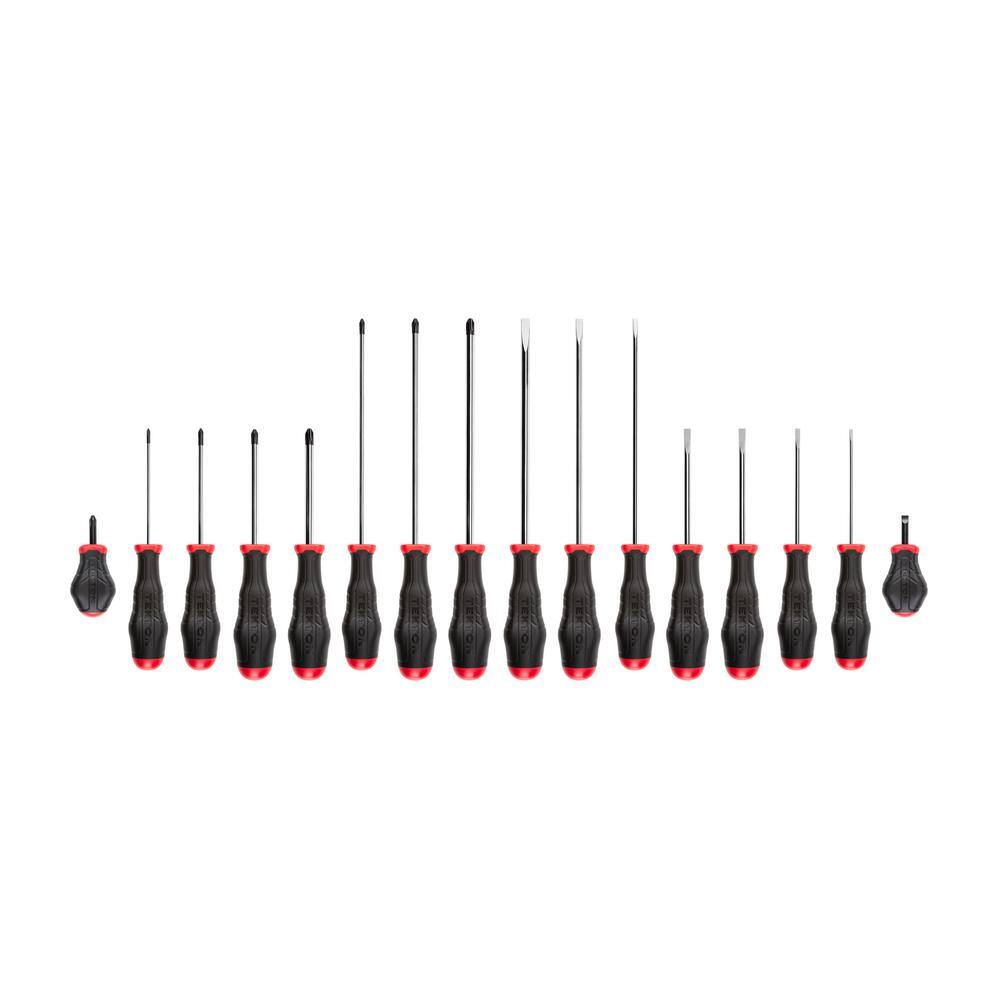 TEKTON High-Torque Screwdriver Set, 16-piece (#0-#3,1/8-5/16 in ...