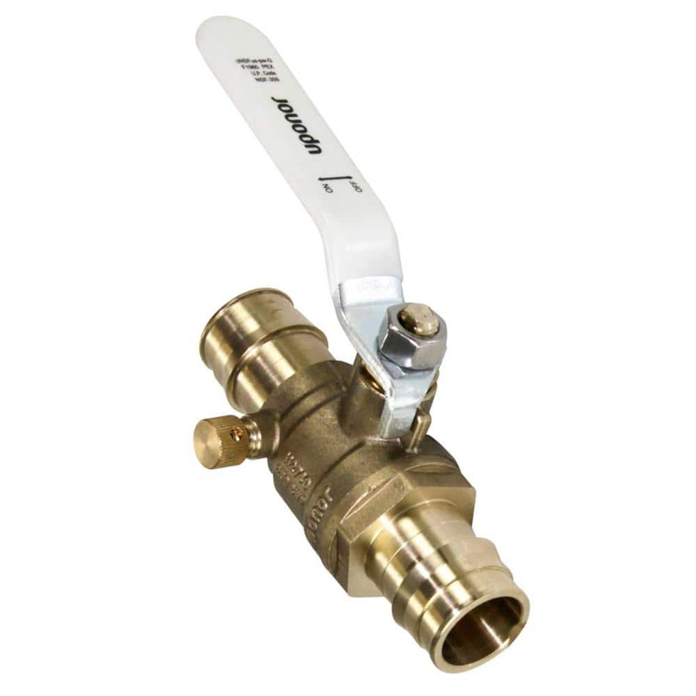 Uponor ProPEX 1 in. PEX-A Expansion Barb Lead-Free Brass Full-Port Stop ...