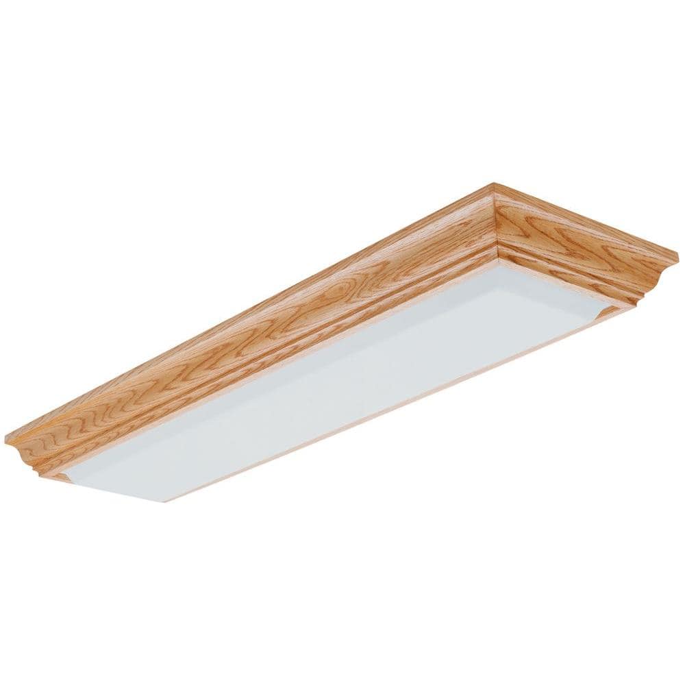 Lithonia Lighting 2-Light Oak Fluorescent Cambridge Linear Flush Mount ...