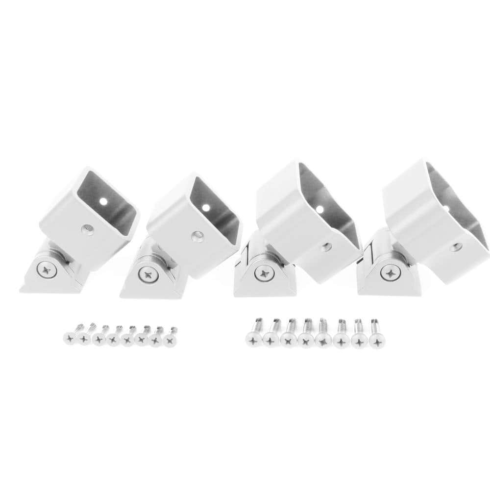 NewTechWood Allure Aluminum Preassembled White Rail Angled Bracket AL ...