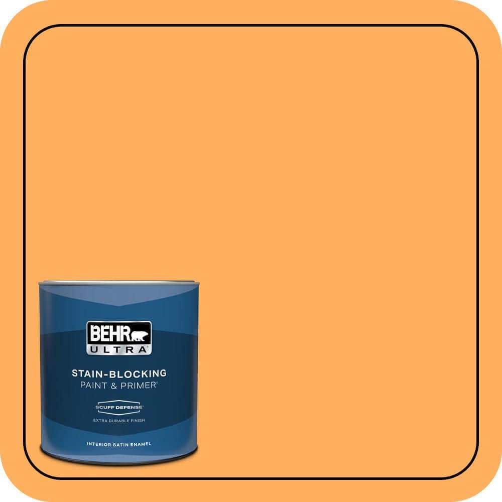 BEHR ULTRA 1 qt. #280B-5 Vintage Orange Extra Durable Satin Enamel ...