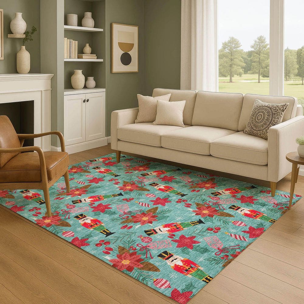 Addison Rugs Mayfield Premium Machine Washable Abstract AMF1822 Teal 3 ...