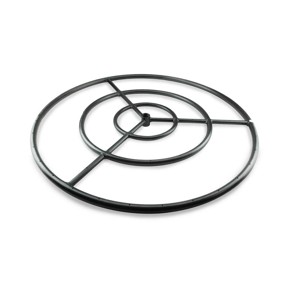 Fire Pit Essentials 30 in. Black Steel Fire Ring Burner BM30 - The Home ...