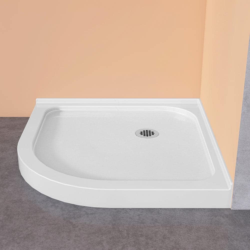 Getpro 36 in. L x 36 in. W Corner Shower Pan Base Sector Shower Tray in ...