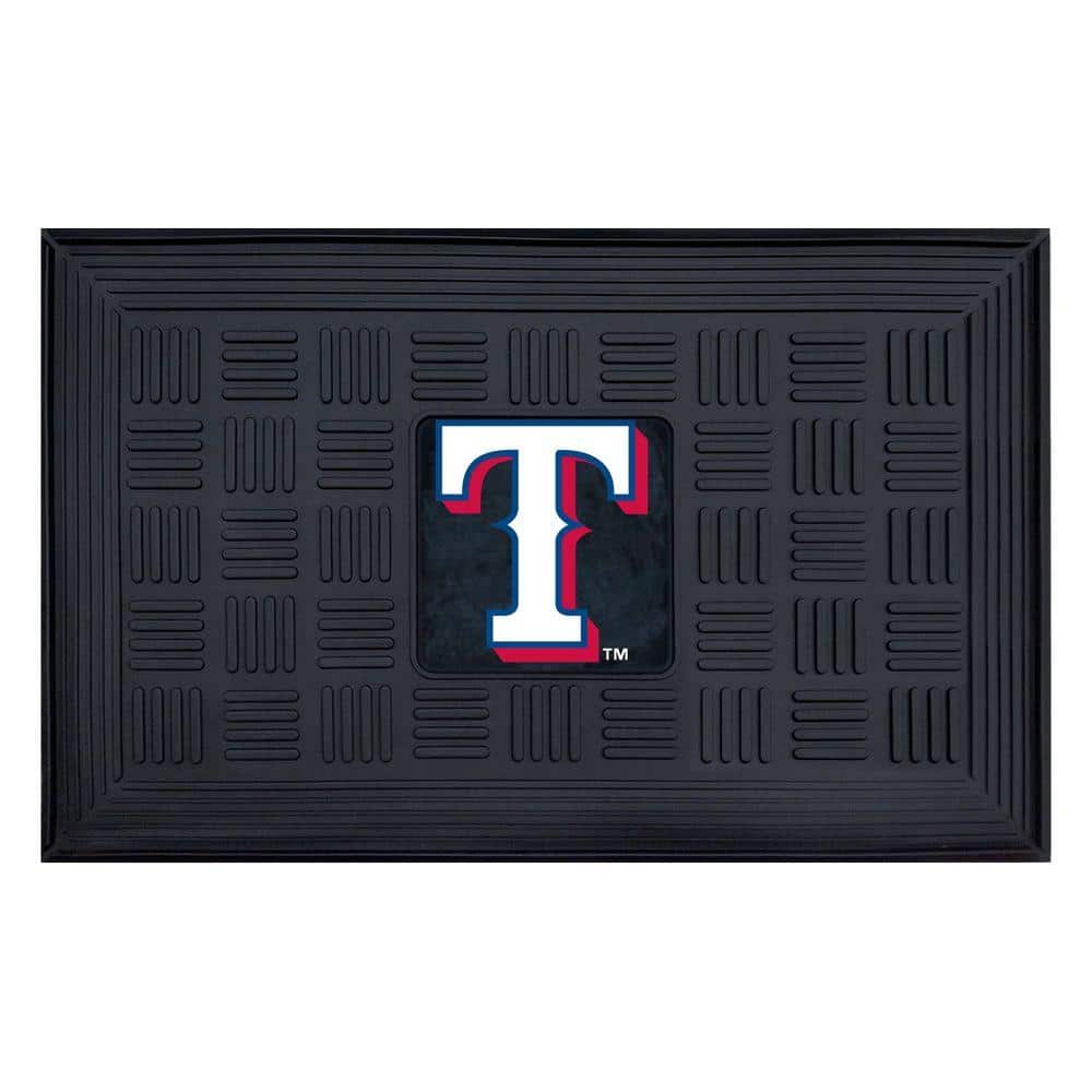 FANMATS MLB Texas Rangers Black 19 in. x 30 in. Vinyl Indoor/Outdoor ...