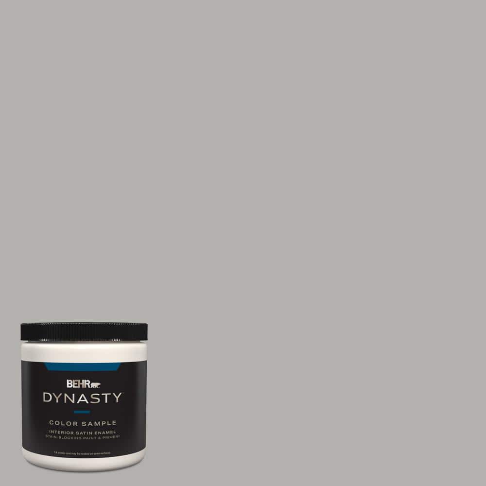 BEHR DYNASTY 8 oz. #BXC-25 Colonnade Gray Satin Enamel Stain-Blocking ...