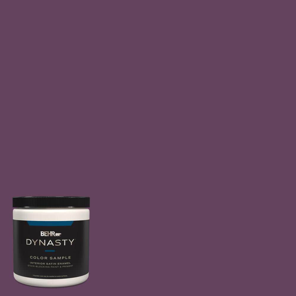BEHR DYNASTY 8 oz. #BIC-36 Grape Fizz Satin Enamel Stain-Blocking ...