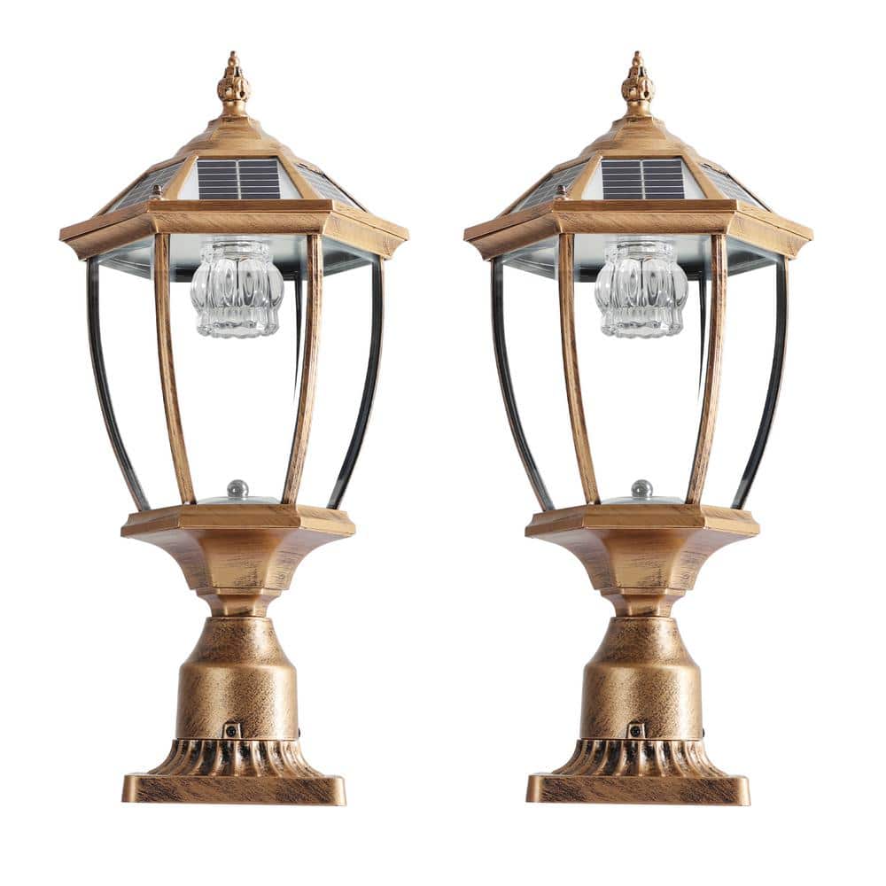 Zeus & Ruta Bronze Aluminum Retro Gold Solar Column Headlights With ...
