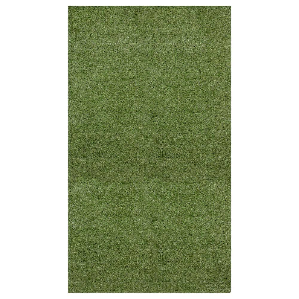 Ottomanson Evergreen Collection 7 ft. x 30 ft. Indoor/Outdoor Green ...