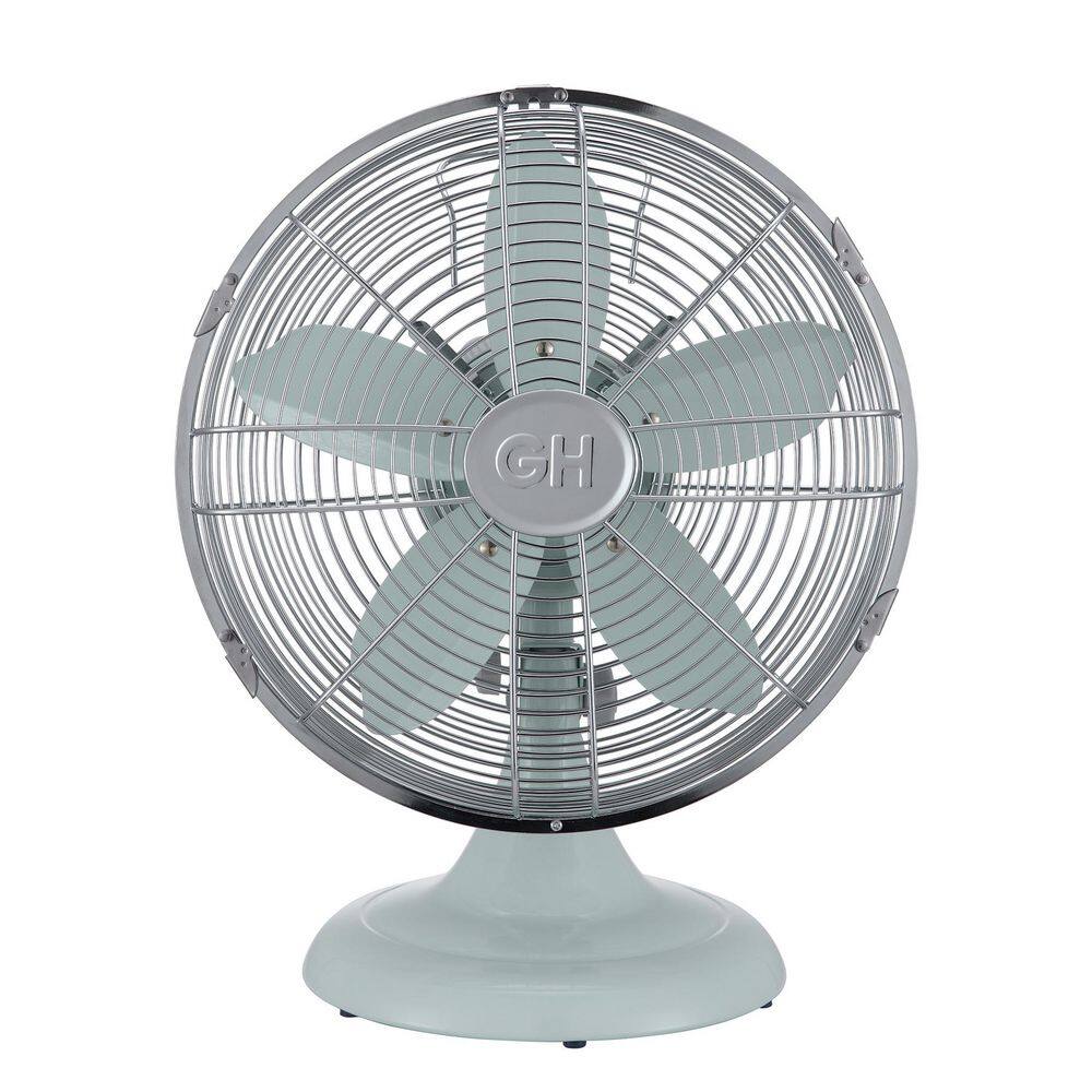 GOOD HOUSEKEEPING Retro 12 in. All-Metal Table/Desk Fan with 3-Speed ...