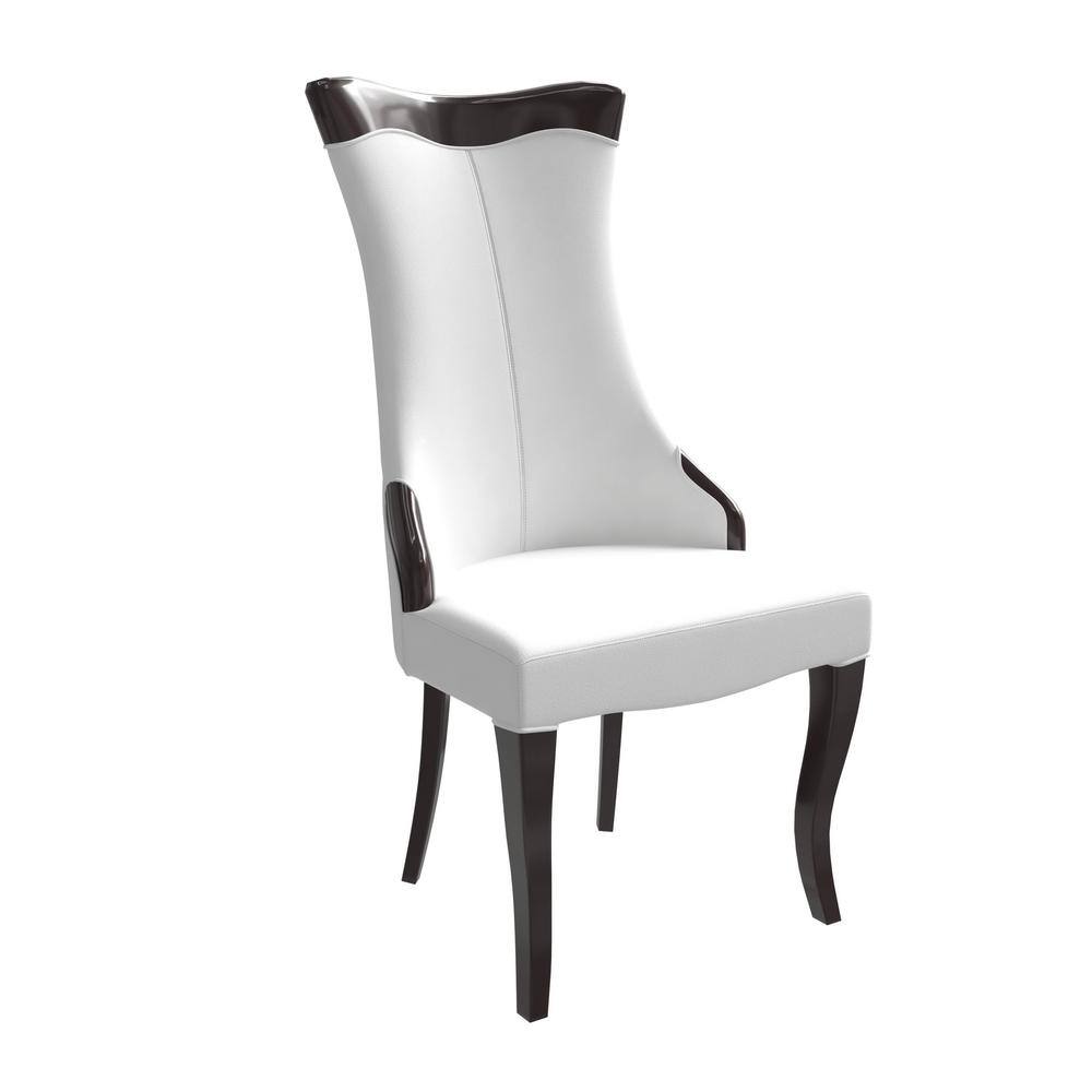 Leisuremod Modern Dining Chair Light Cream Upholstered in Leather ...