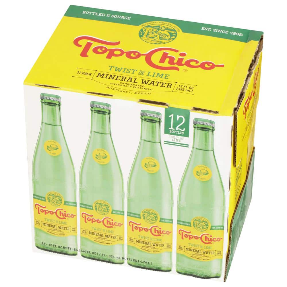 Topo Chico 12 oz. Mineral Water with Lime Glass Bottles (12-Pack ...
