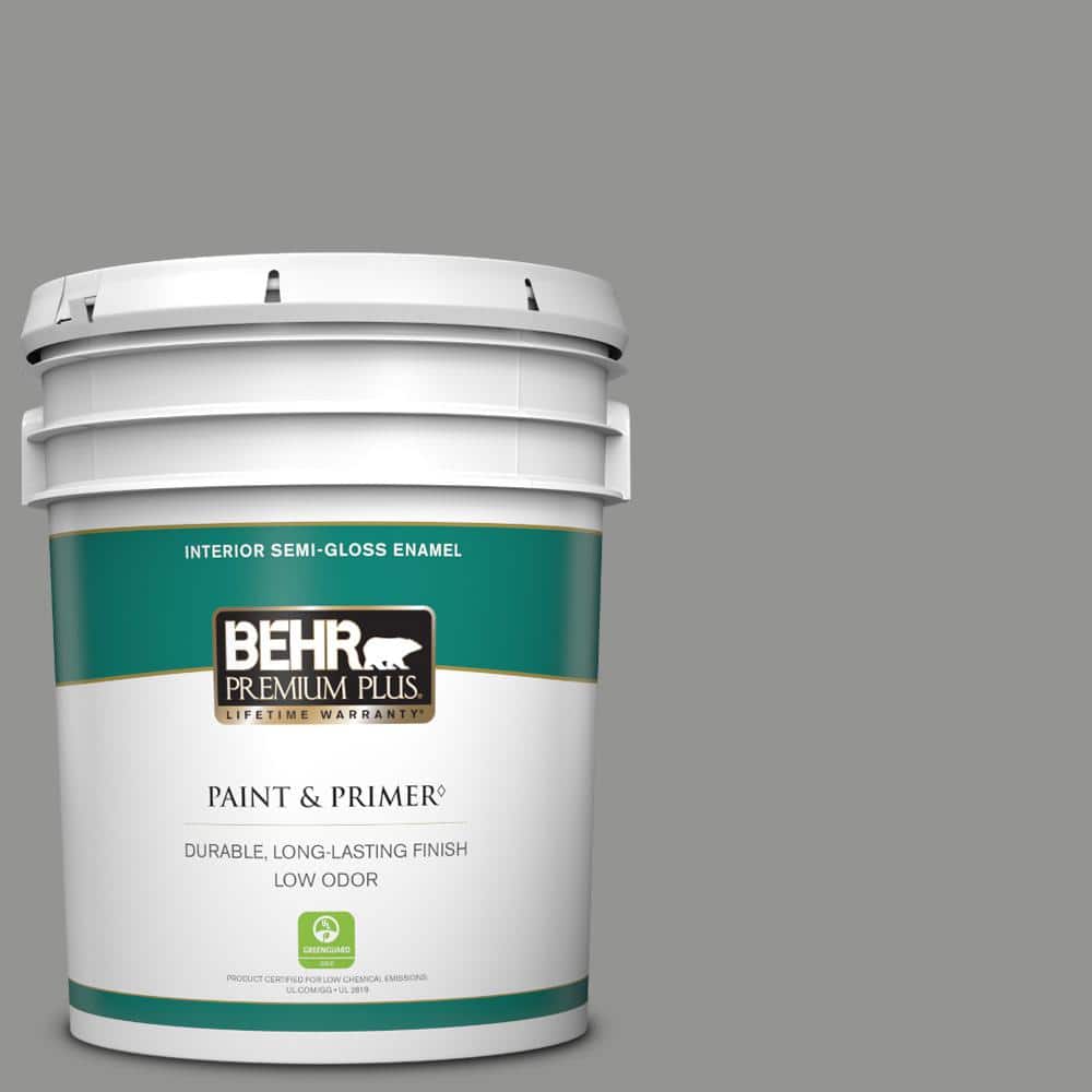 BEHR PREMIUM PLUS 5 gal. #780F-5 Anonymous Semi-Gloss Enamel Low Odor ...