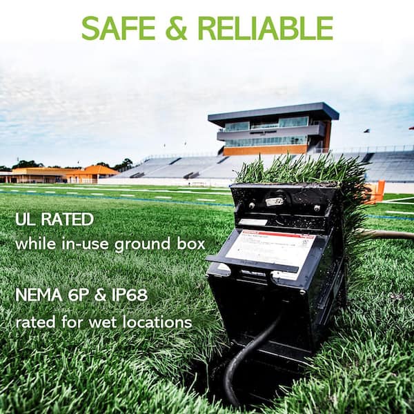 Legrand Wiremold 2-Gang Black Outdoor Weatherproof Ground Box Assembly ...