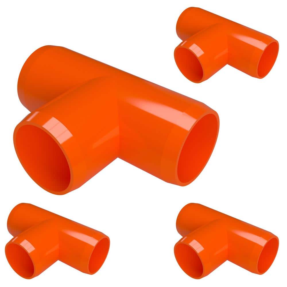 Formufit 1 in. Furniture Grade PVC Tee in Orange (4-Pack) F001TEE-OR-4 ...