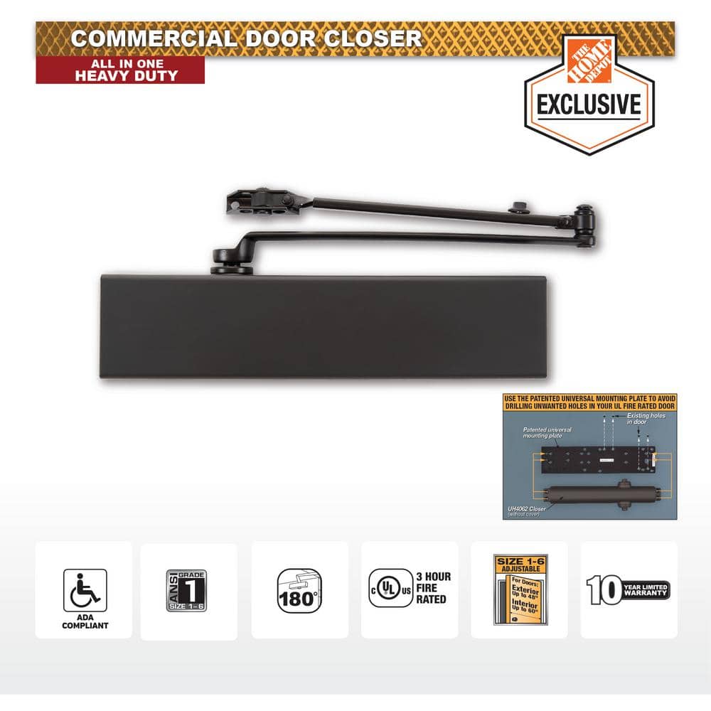 Universal Hardware Size 1-6 All-In-One Commercial Door Closer with ...
