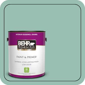 BEHR PREMIUM PLUS 8 oz. #PPU12-07 Spring Stream Satin Enamel Interior ...