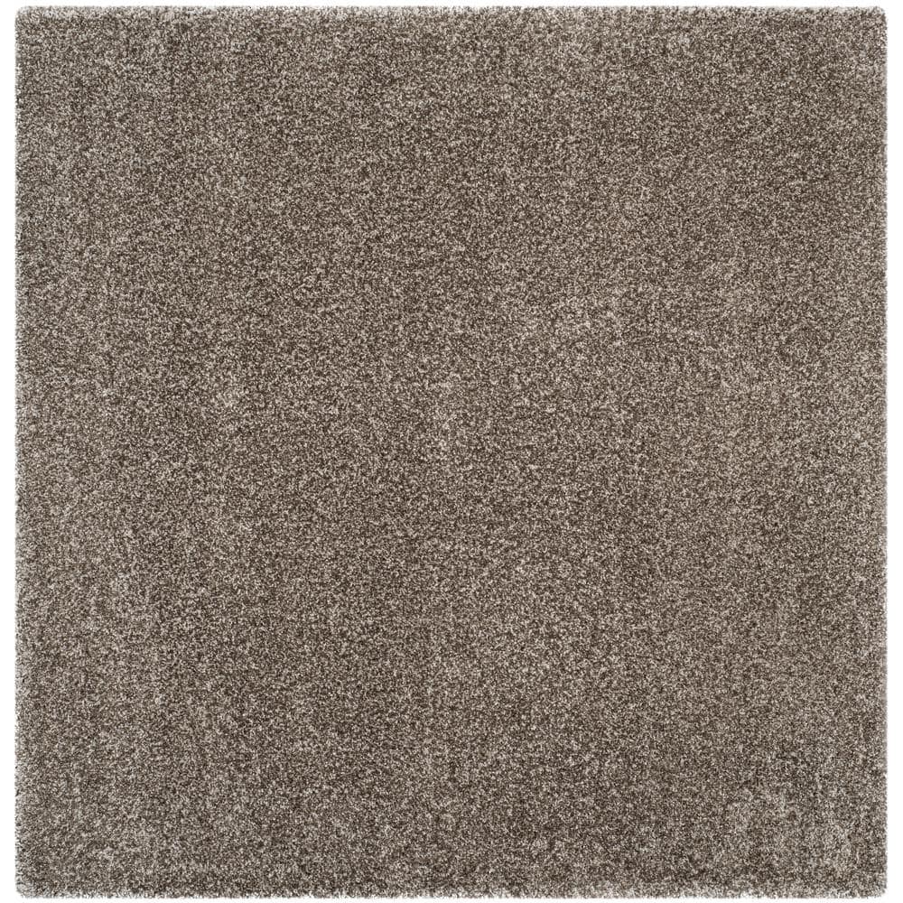 SAFAVIEH Milan Shag 10 ft. x 10 ft. Gray Square Solid Area Rug SG180 ...