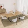 GOJANE 7-Piece Oak Rectangular Extendable Dining Table Set, Wooden ...
